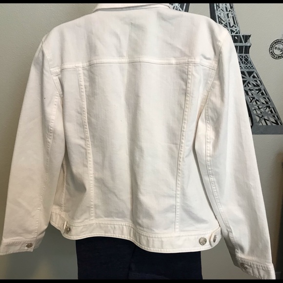 Talbots | Jackets & Coats | Talbots White Classic Jean Jacket Size Xlp ...